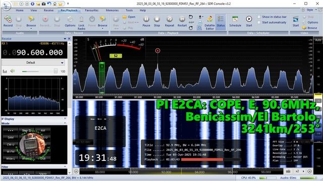 03.06.2025 16:31UTC, [Es+], COPE, Испания, 90.6МГц, 3241км