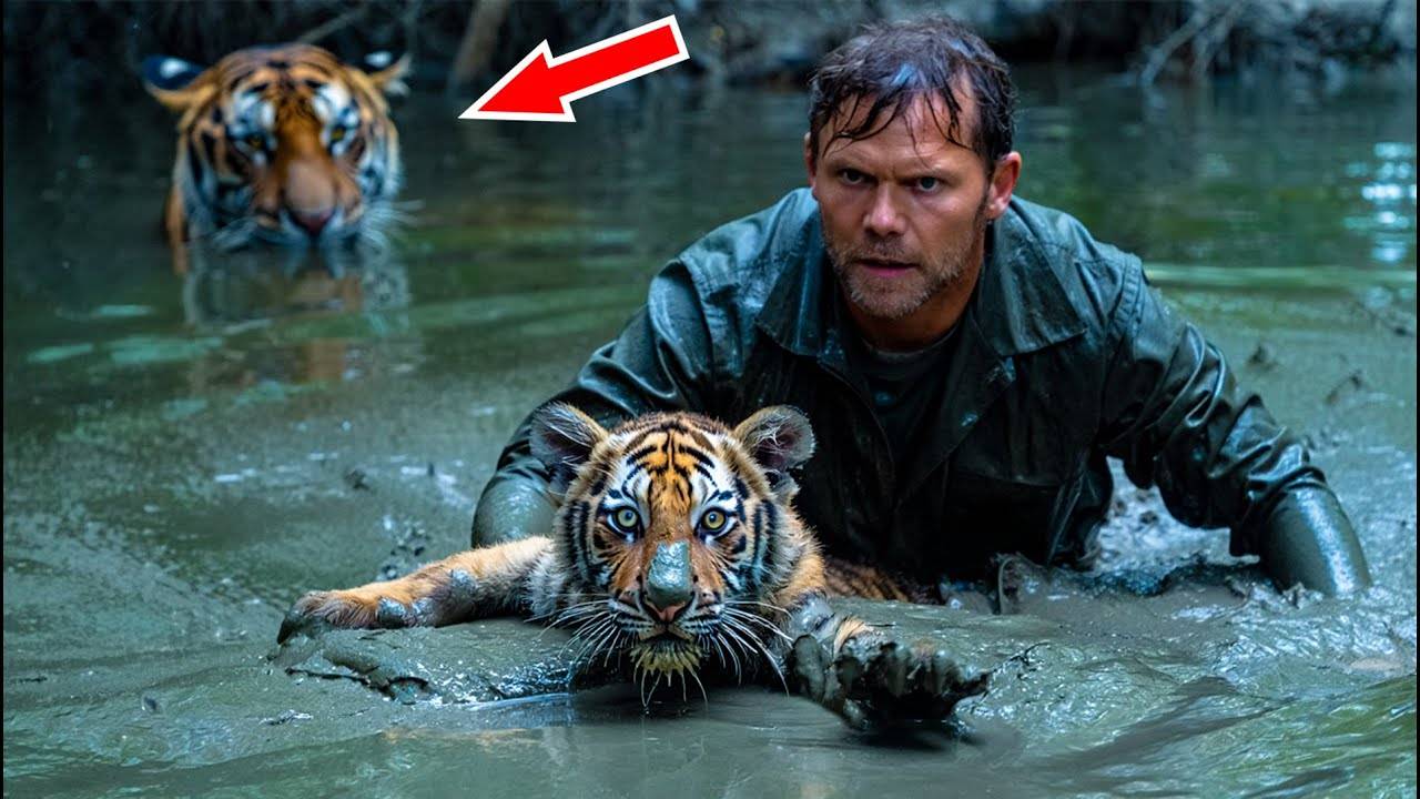 Он вытащил тигрёнка из болота, но то, что появилось за его спиной… ШОКИРОВАЛО ВСЕХ!