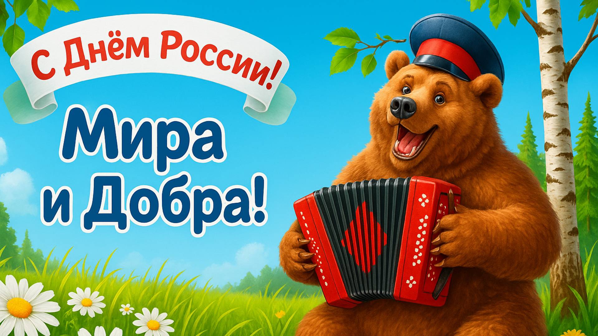 12 ИЮНЯ — ДЕНЬ РОССИИ! 🎉 Яркая музыкальная открытка для всех!