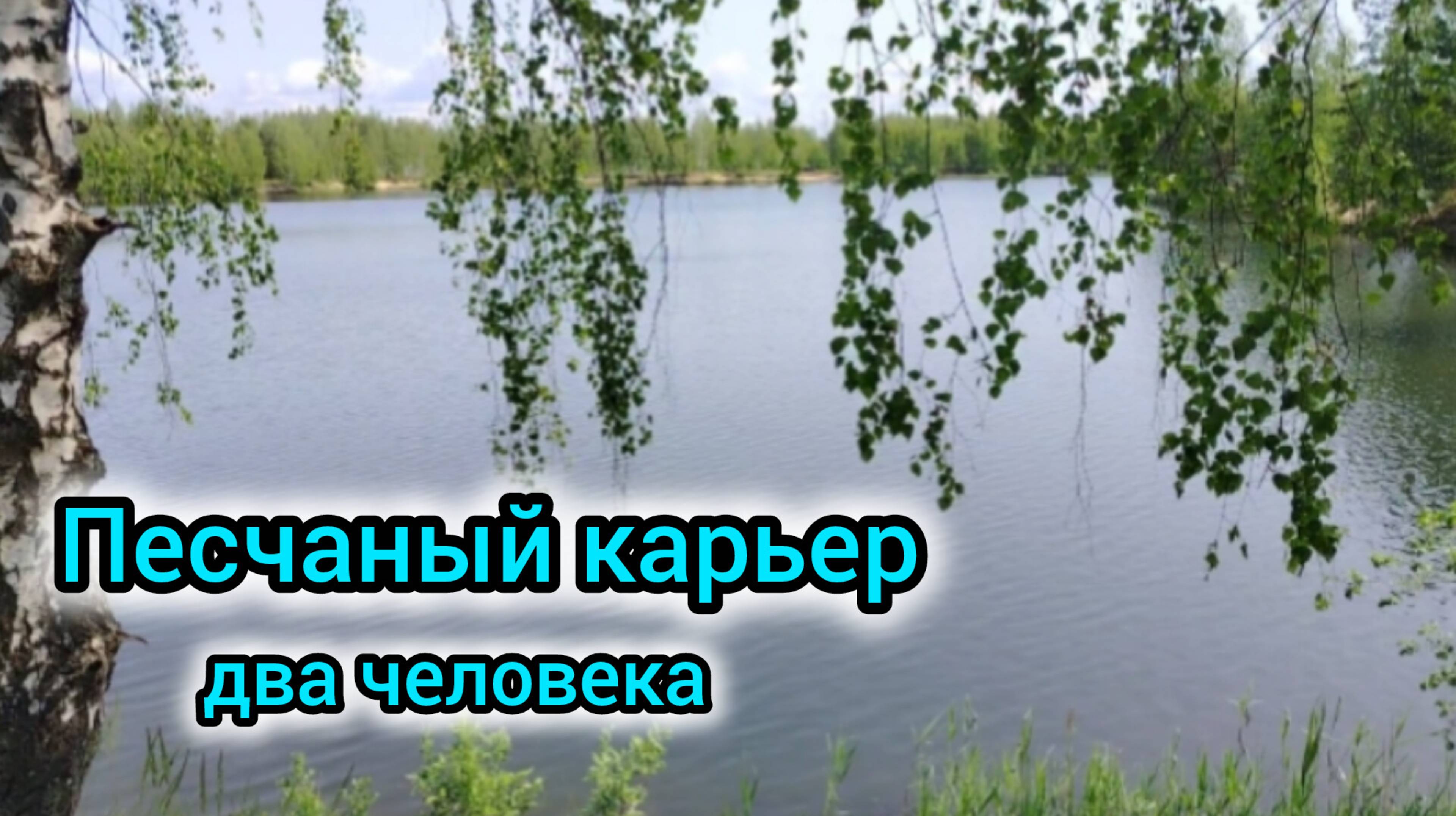 Песчаный карьер - два человека. На берегу в берёзовой роще. Отдых для души