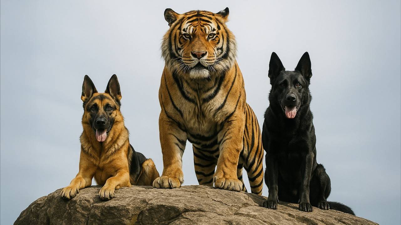 Две Овчарки Вырастили Маленького Тигрёнка и Теперь Он Считает Себя Собакой!