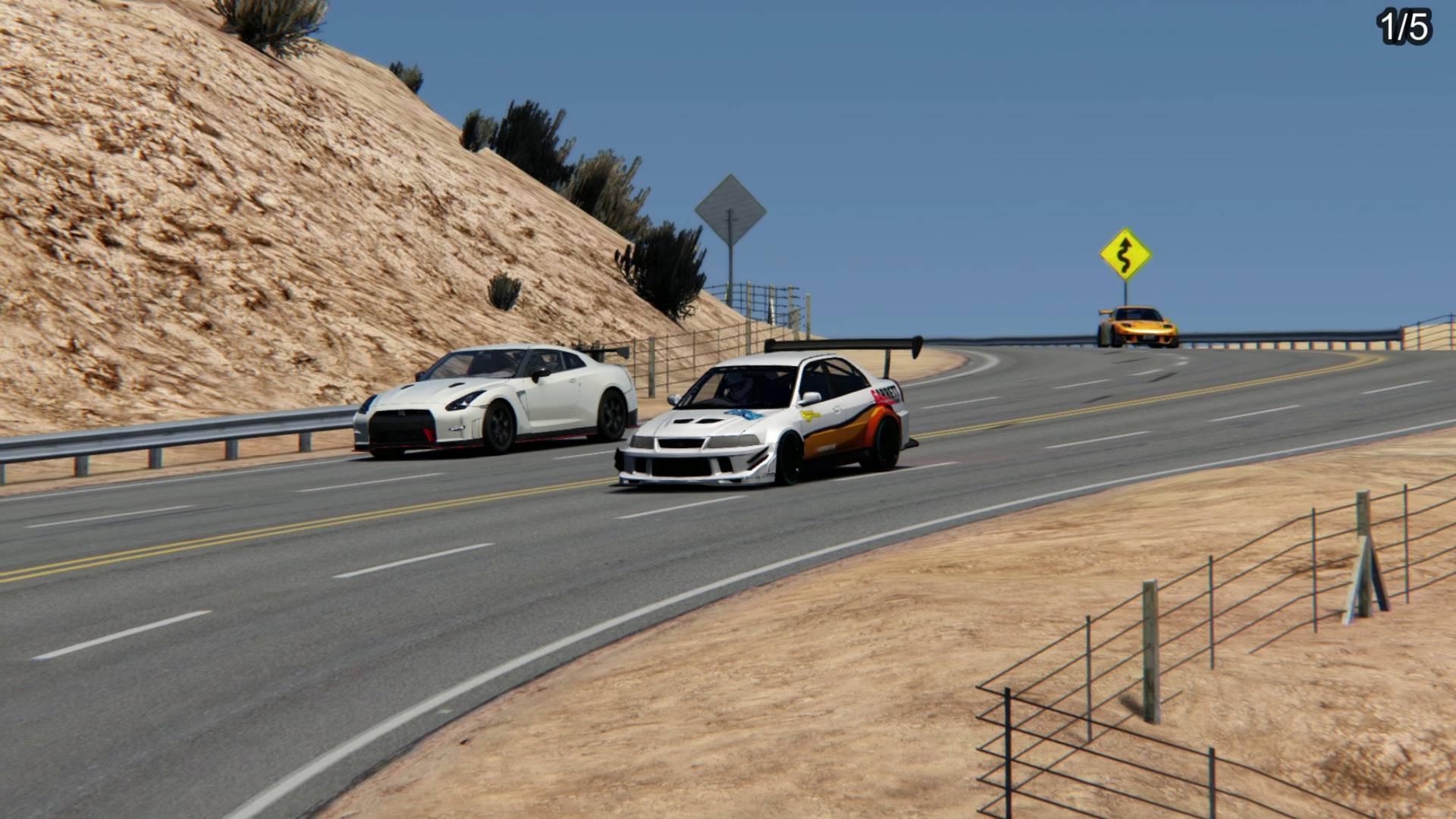 ASSETTO CORSA/Mitsubishi Lancer EVO-VI/Трасса: Black Cat County/