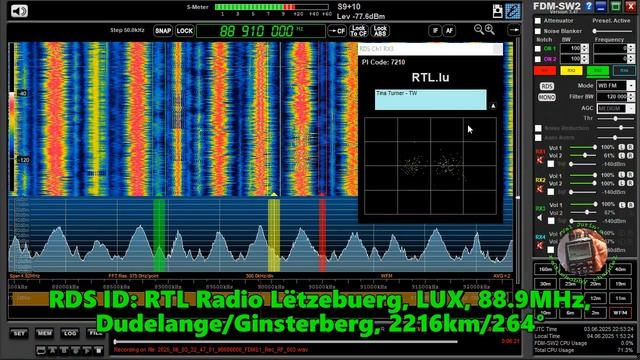 03.06.2025 22:51UTC, [Es], RTL Radio Lëtzebuerg, Люксембург, Дюделанж, 88.9МГц, 2216км