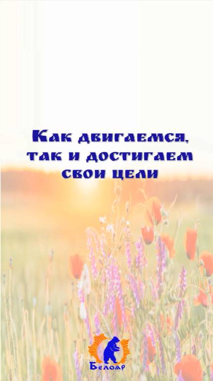 Как двигаемся, так и достигаем свои цели - БЕЛОЯР