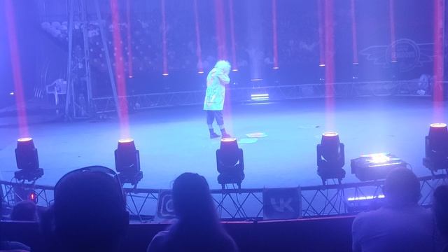 Цирк. Клоун "Эйнштейн" играет со зрителями