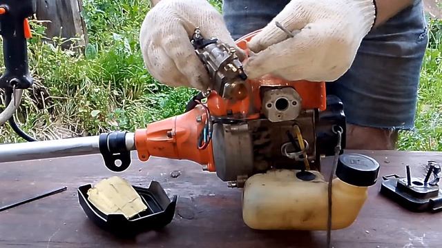 замена карбюратора на триммере бензокосилки