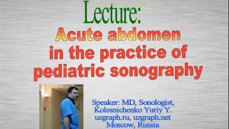 Lecture: Acute abdomen in the practice of pediatric sonography