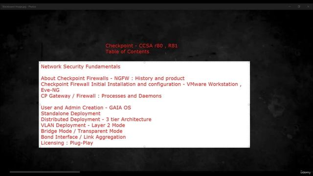 CCSA_Udemy_4_01. Course Table Of Content