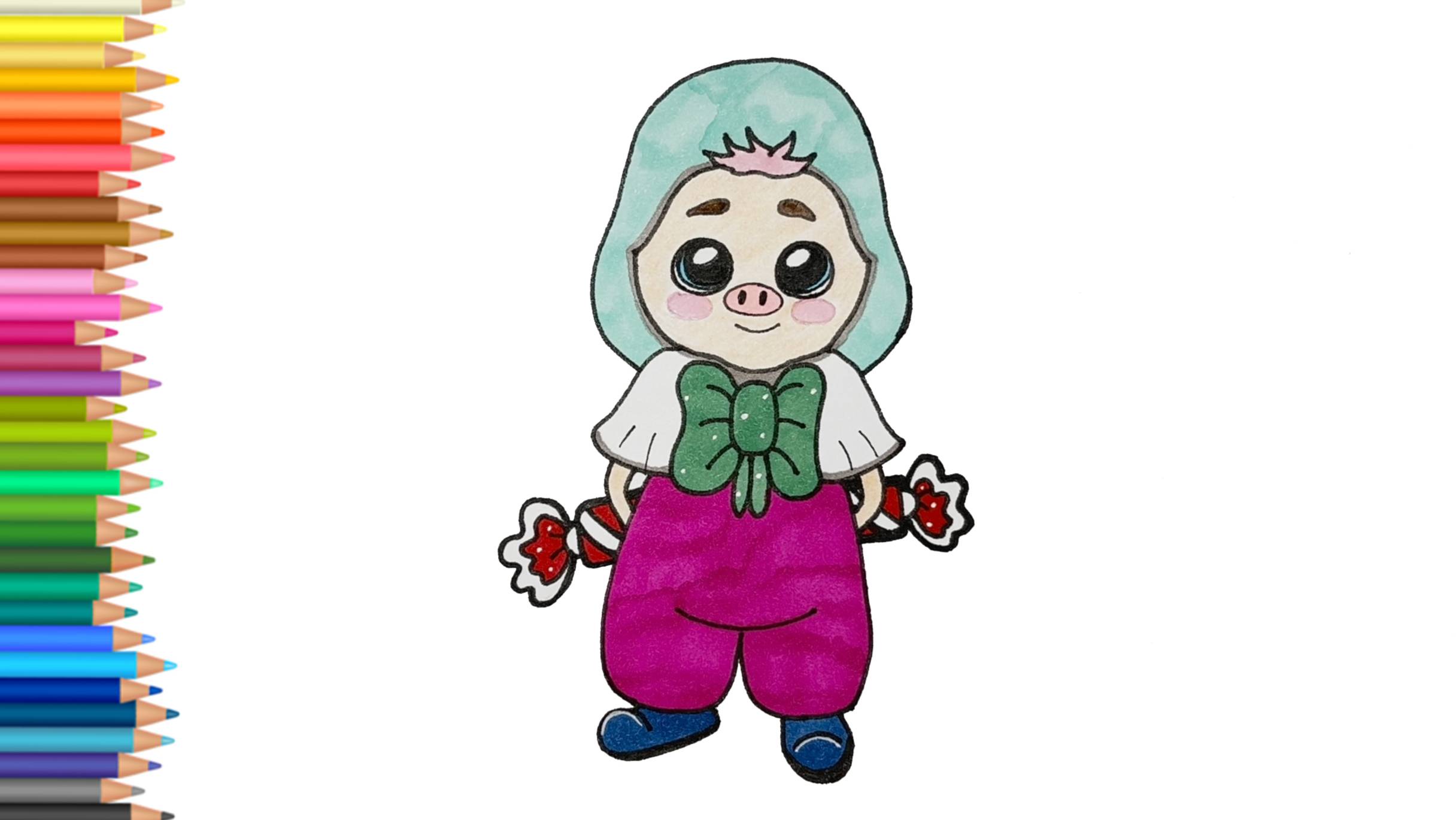 Как нарисовать поросенка ФУНТИКА🪗