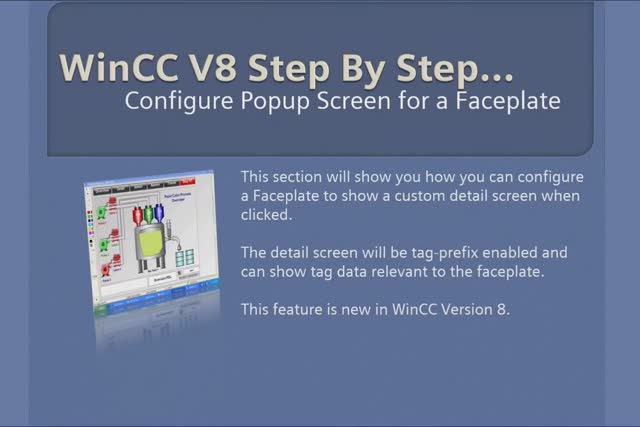 WinCC v8.0 Step By Step 26  New Faceplate PopUp Feature #winccguru
