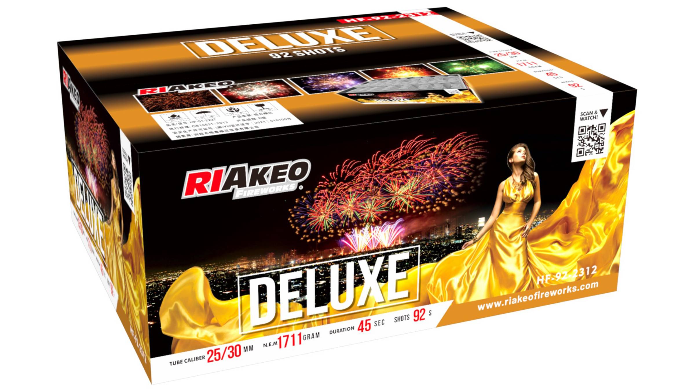 FP-B131 Веерный салют "DELUXE" (0,8"/1,2" х 92 залпа) "Фаворит Пиро Групп"