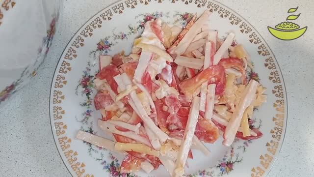 Салат Красное море. САЛАТ из КРАБОВЫХ ПАЛОЧЕК . Отличное угощение на праздничный стол и в будни.