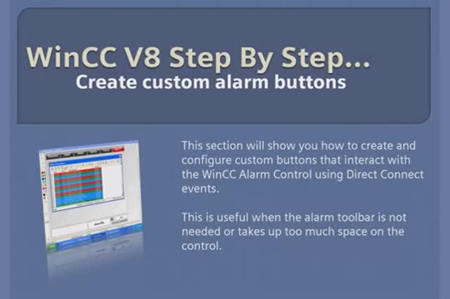 WinCC v8.0 Step By Step 17 Create Custom Alarm Buttons In Graphics Designer #winccguru