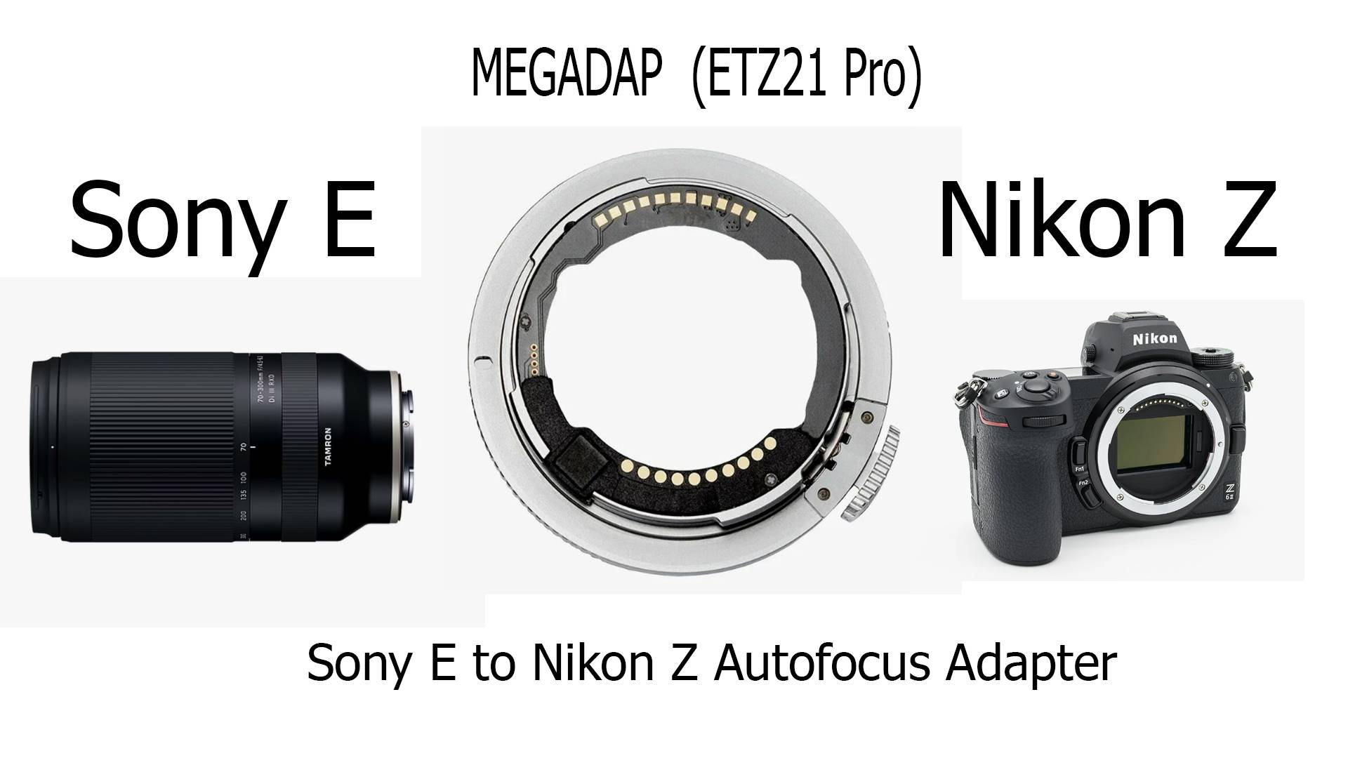 MEGADAP Sony E to Nikon Z Autofocus Adapter (ETZ21 Pro)