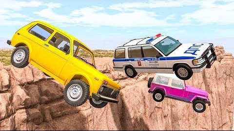 Движение вниз Утес смерти Адская горка Лесенка ВeamNG Drive Улетел на тачке И разбил авто в хлам
