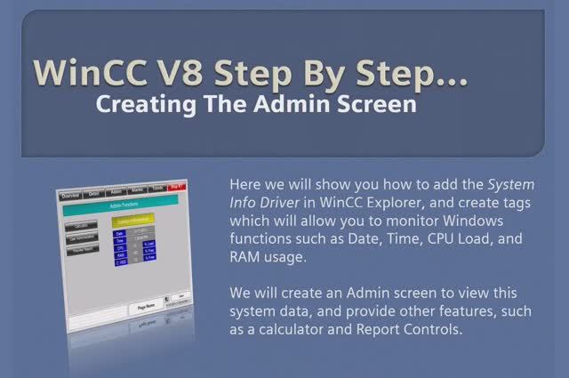 WinCC v8.0 Step By Step 12 Create Admin Screen In Graphics Designer #winccguru