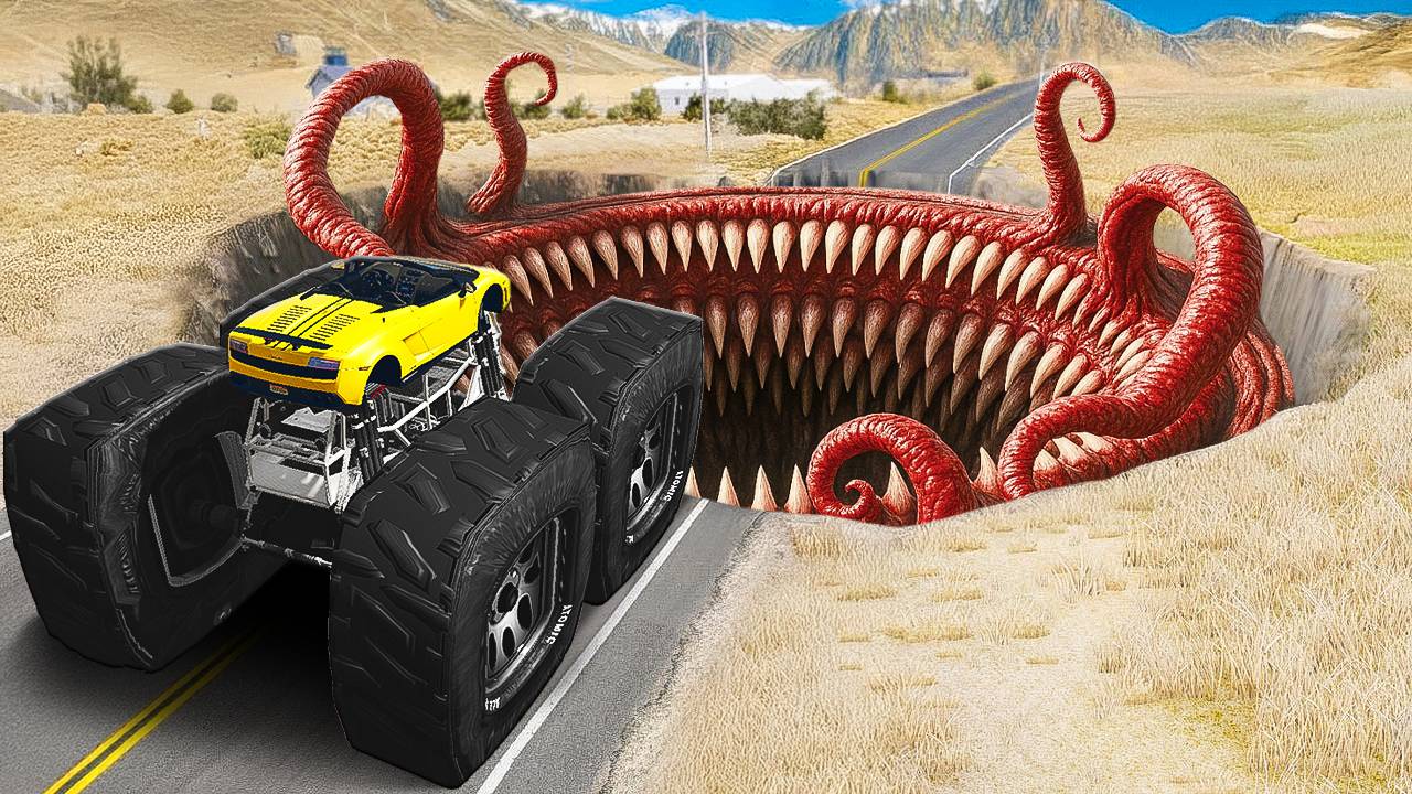 СМОЖЕТ ЛИ МОНСТР ТРАК ЛАМБА ПРОЕХАТЬ КОШМАРНУЮ ЯМУ В ГТА 5_ ЭКСПЕРИМЕНТ В ГТА 5!