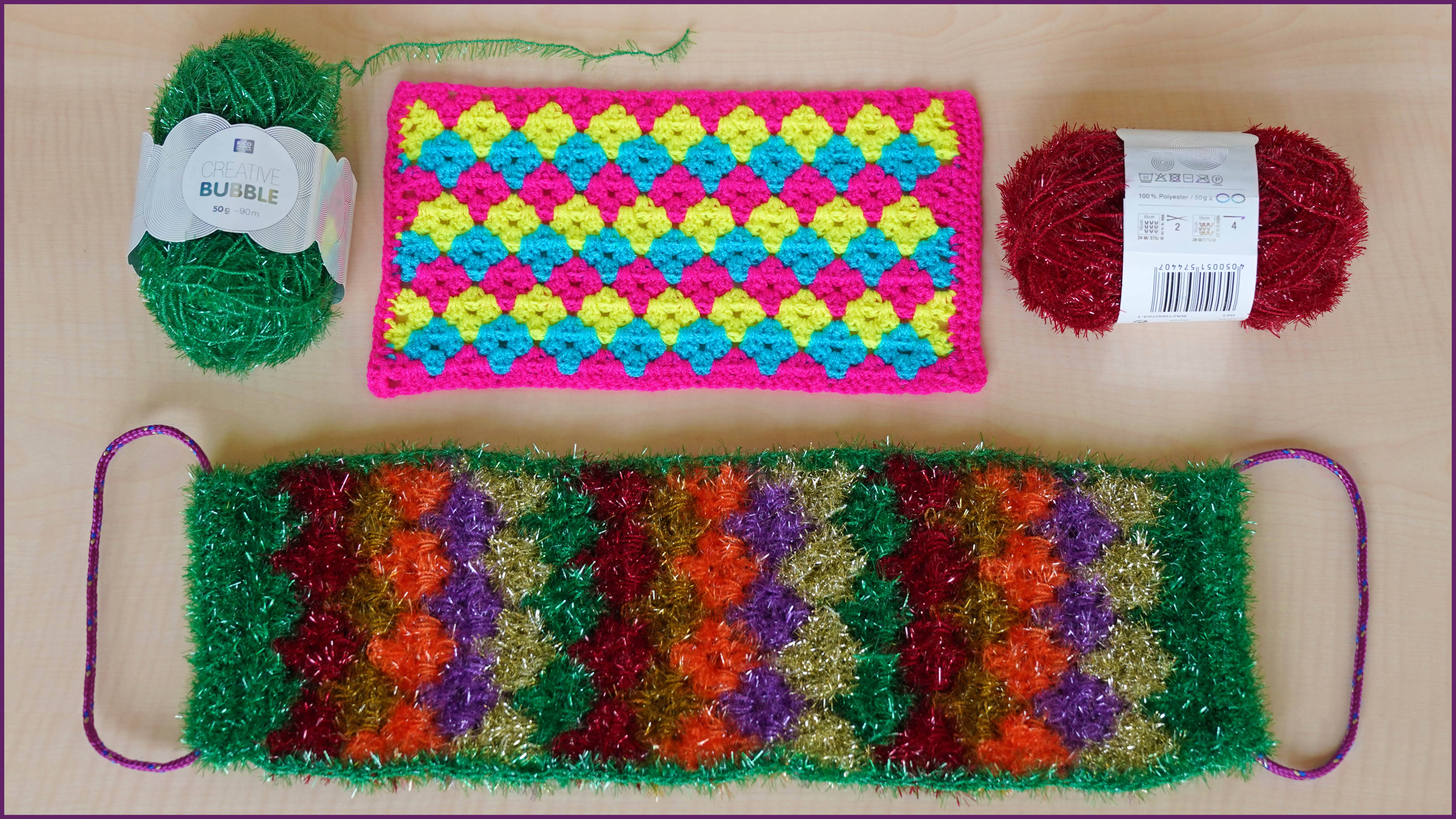 Мочалка крючком из пряжи CREATIVE BUBBLE.