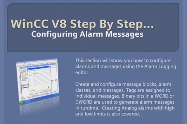 WinCC v8.0 Step By Step 16 Configuring Messages in WinCC Alarm Logging #winccguru