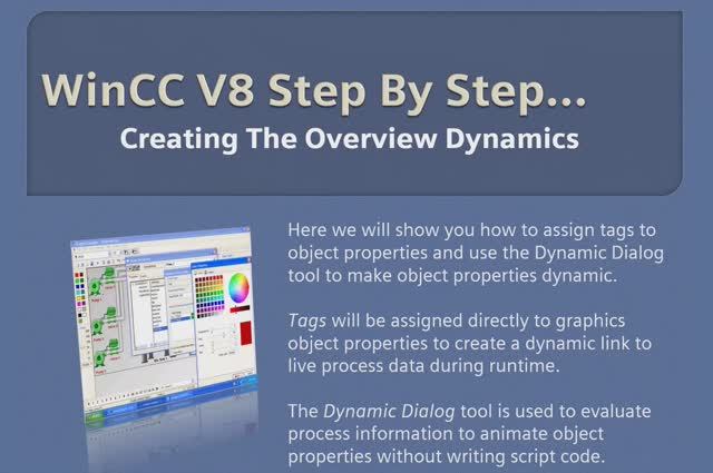WinCC v8.0 Step By Step 11 Create Overview Dynamics with Dynamic Dialog #winccguru