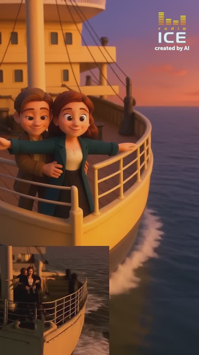«Титаник» в стиле студии Pixar #Титаник  #нейросеть  #pixar  #ии  #иититаник  #ai  #titanic