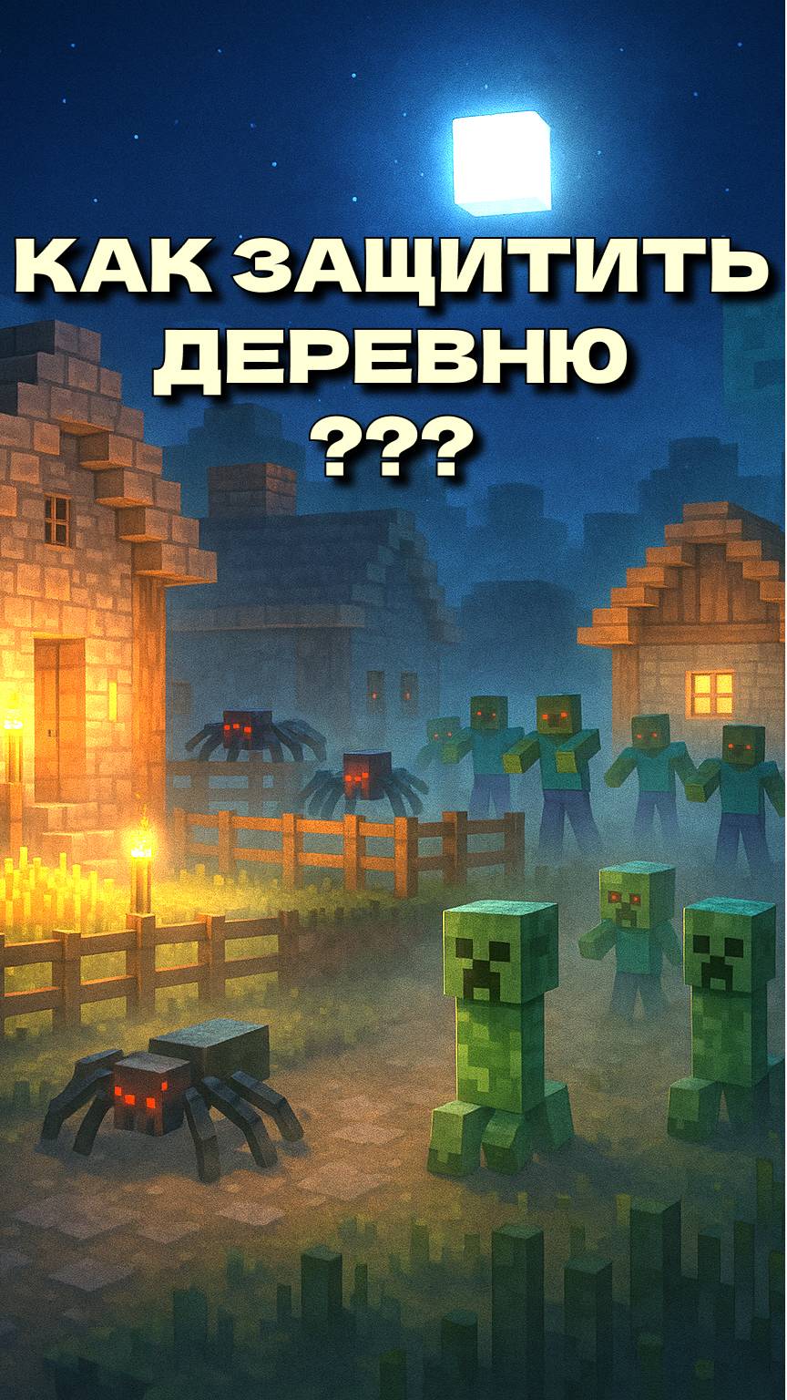 Cказка на ночь | Майнкрафт видео: Как защитить деревню?!