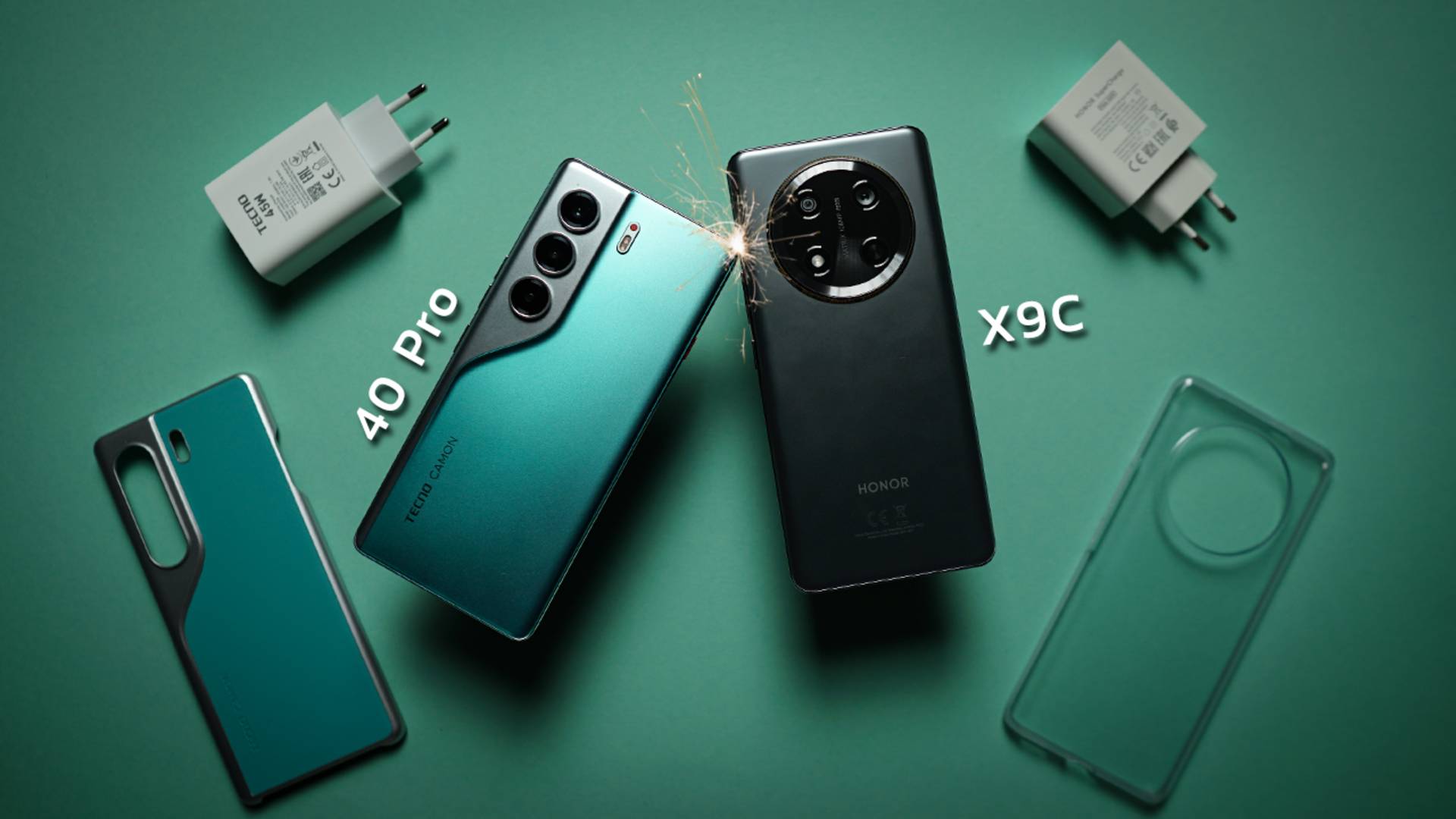 TECNO CAMON 40 Pro 5G против HONOR X9C - Сравнение камер, игровой производительности и комплекта