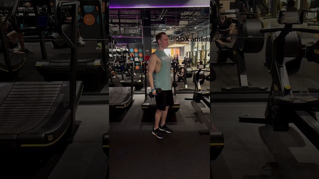 Плечи. Махи гантелями стоя из-за спины