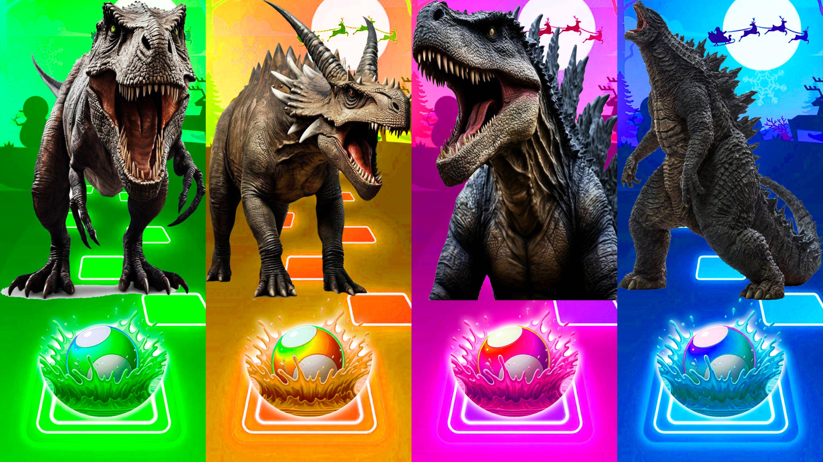 Динозавры - Мультики про Динозавров | МУЛЬТФИЛЬМЫ ДИНОЗАВРЫ в Tiles Hop 56 серия