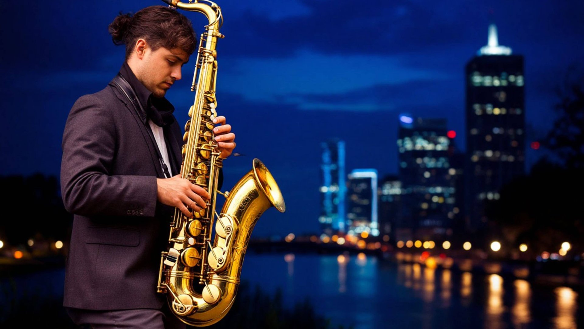 В одинокой ночи саксофон. Очень красивая музыка для души.