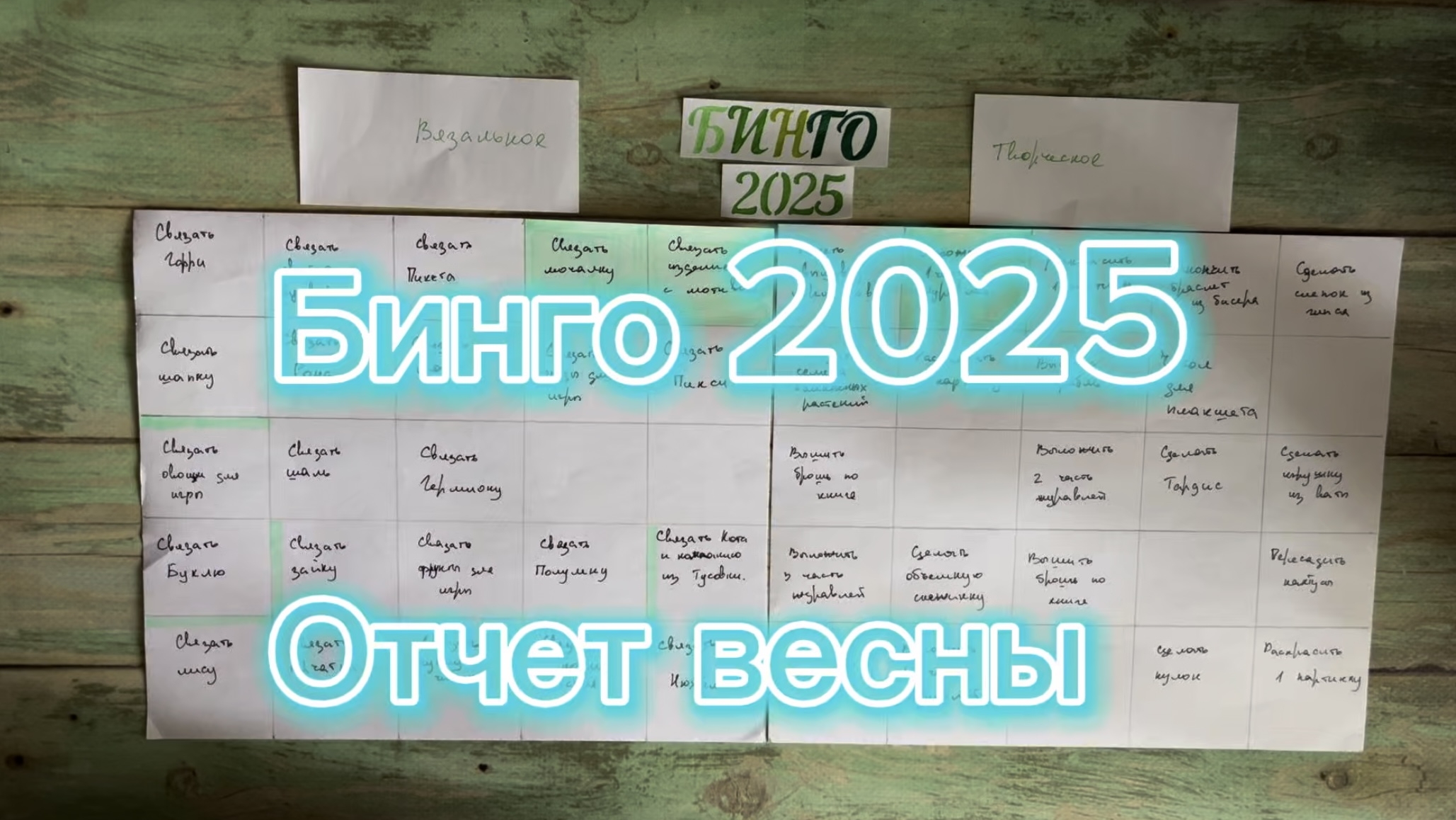 Бинго 2025, отчет весны. Участник номер 157.