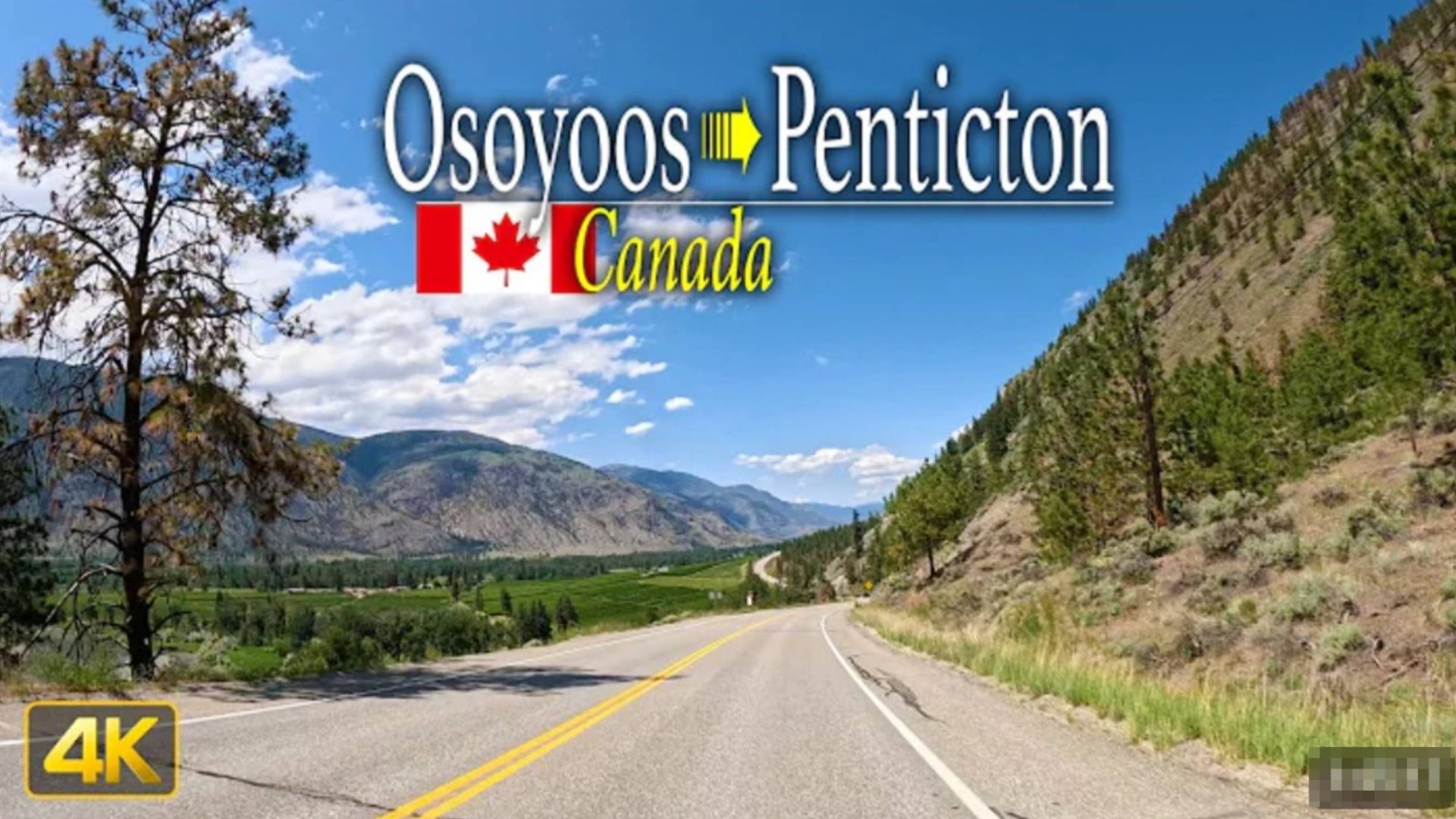🚗 SmartTV 4К ➤ Живописная поездка из Осойоса в Пентиктон через Керемеос, Канада! UHD 60fps