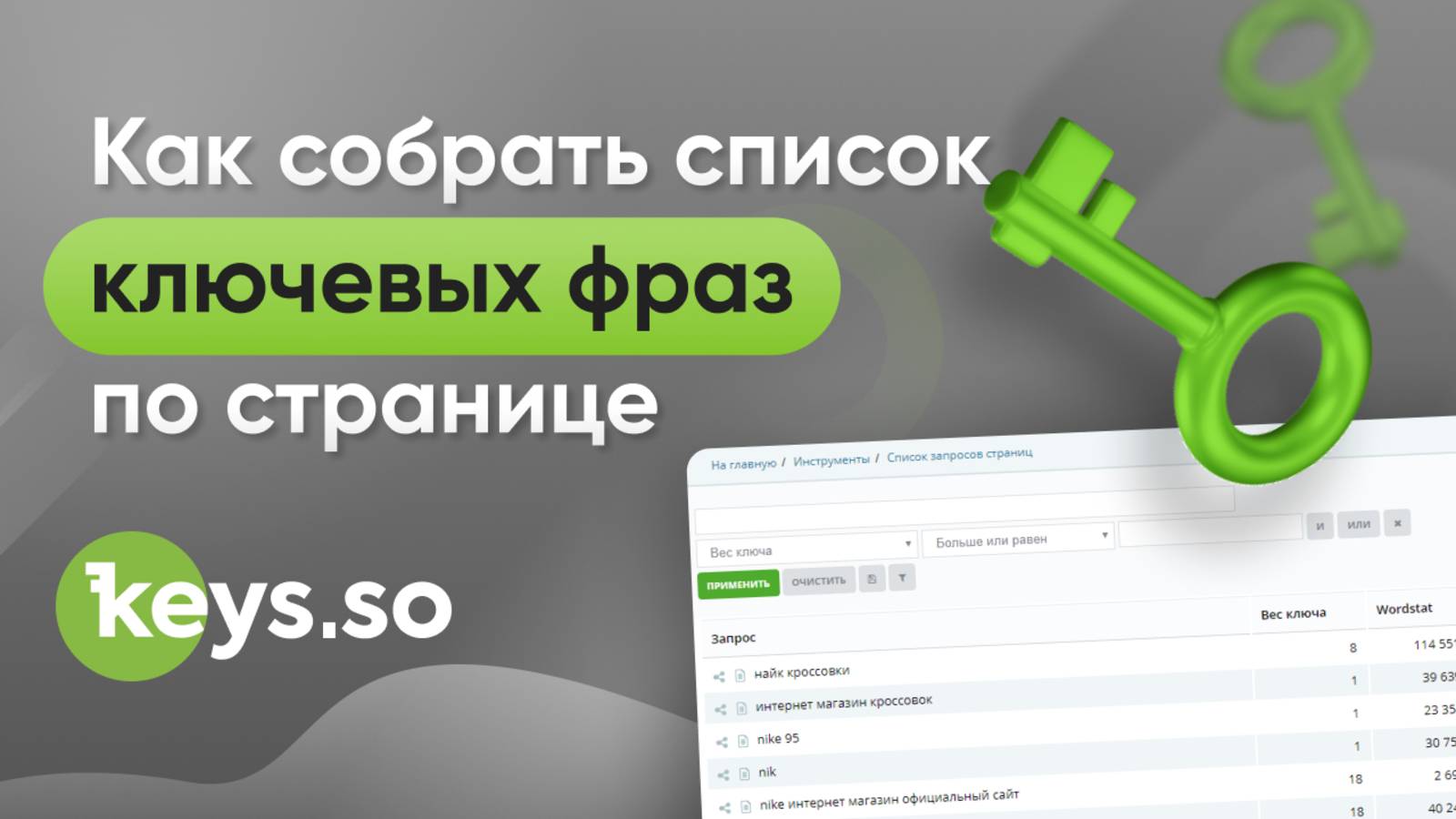«Список запросов страниц» — инструмент сбора ключевых фраз по отдельным страницам сайта конкурентов