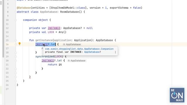 6.Создание базы данных для приложения Shopping List