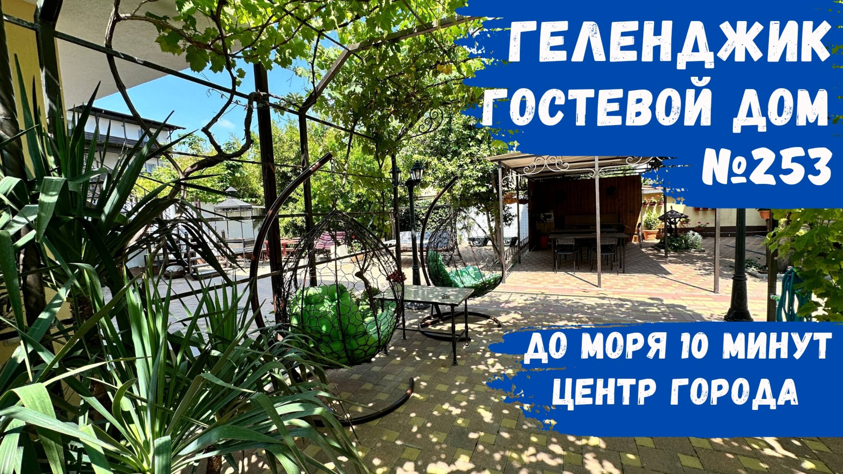 Гостевой дом №253 Геленджик центр города снять номера по доступным ценам зеленый двор