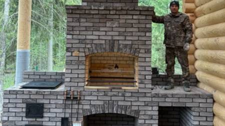 Мангал печь под казан стол наш 166 объек