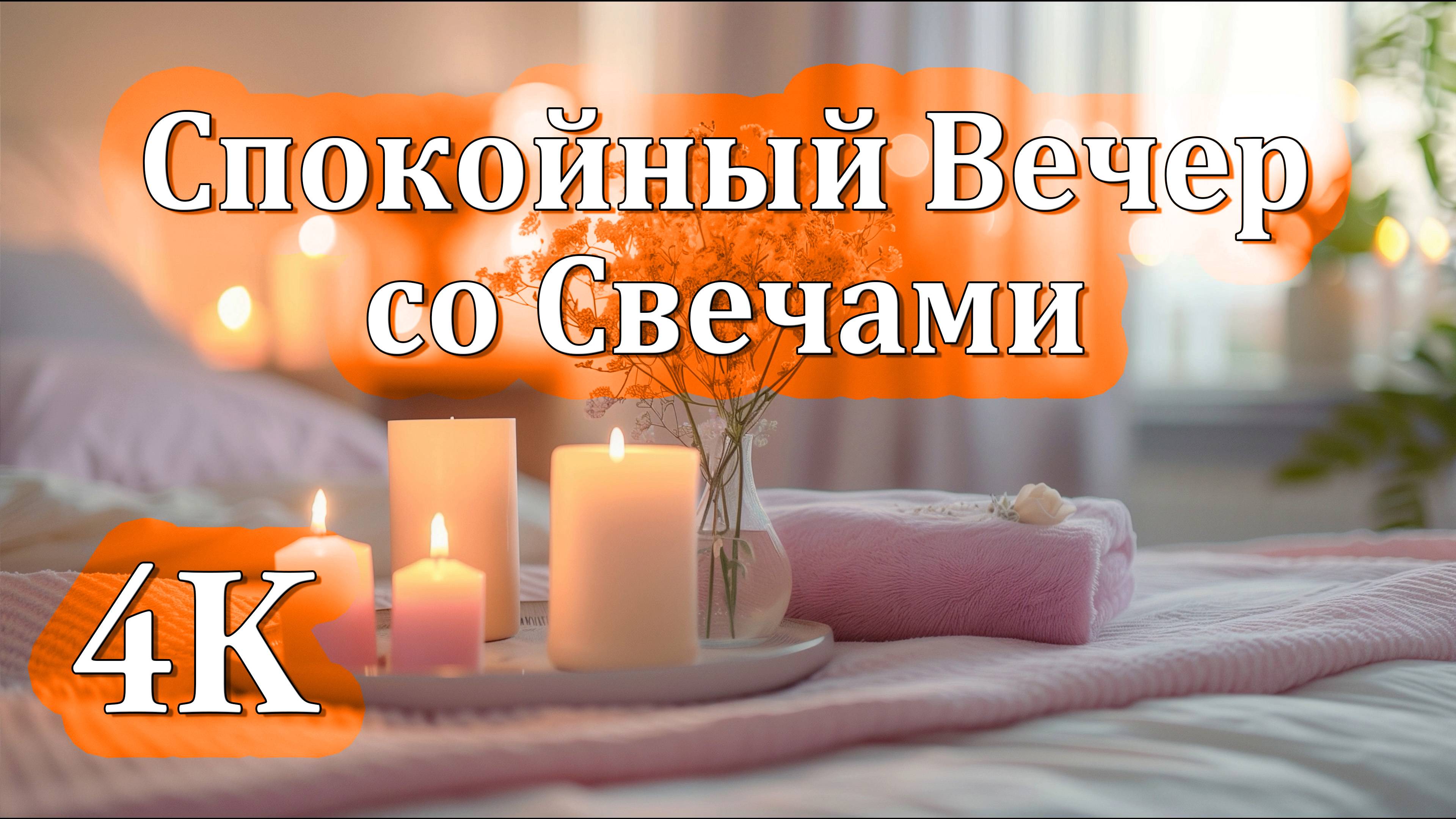 4K 3 Часа Грустной Музыки для Сна и Расслабления | Спокойный Вечер со Свечами 🕯️🎼🕯️