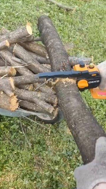 Как пилит Пила цепная аккумуляторная DEKO DKCHS 20-4 20V