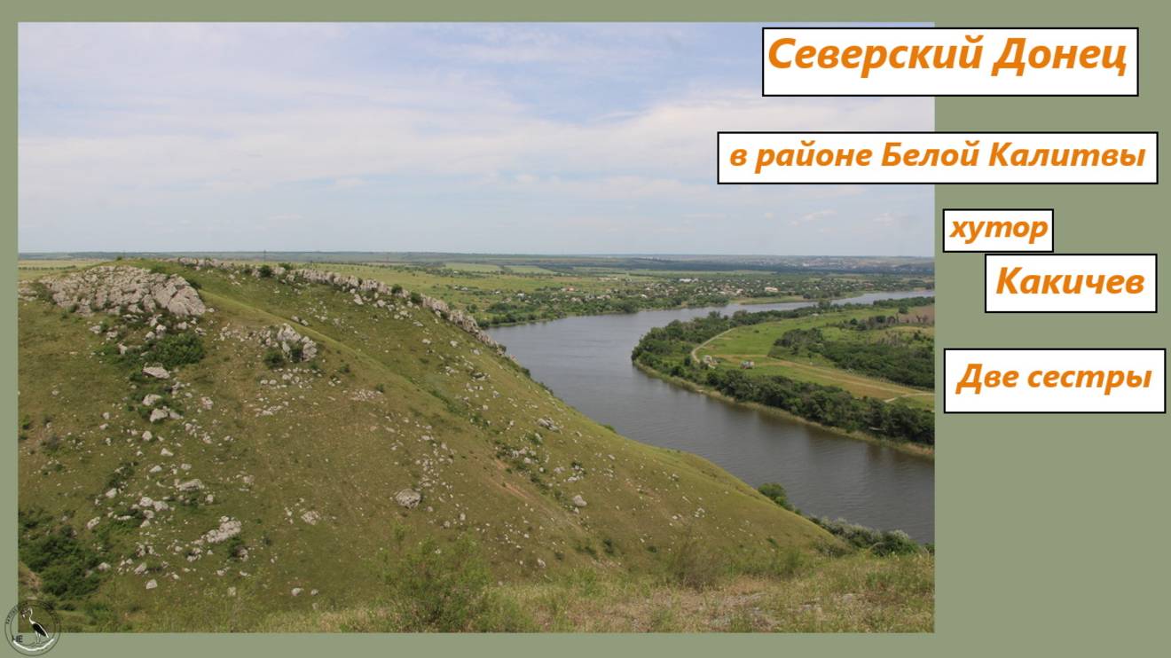 Северский Донец в районе Белой Калитвы, х. Какичев, горы Две сестры. Ростовская область, июнь 2025