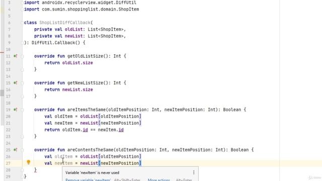 8. Реализация через DiffUtil и простой адаптер