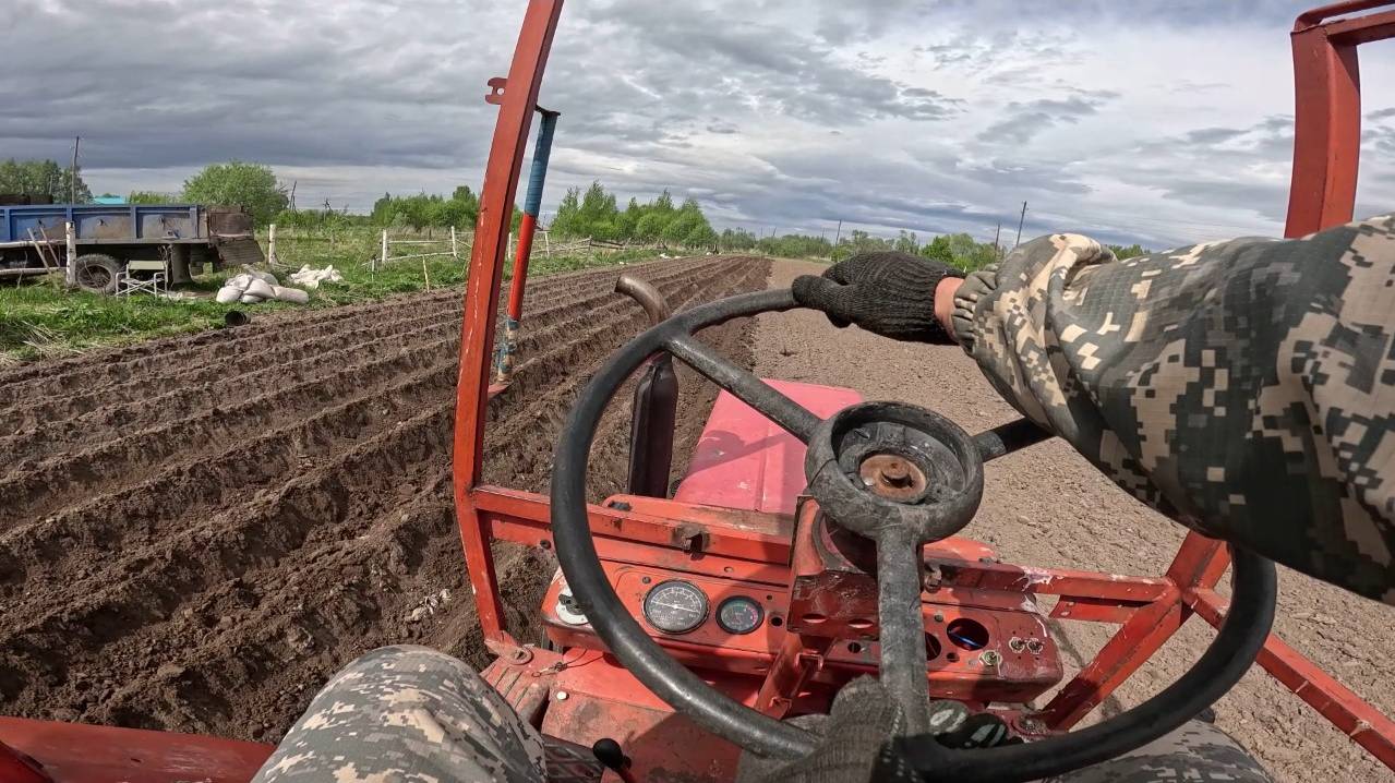 Закопал картошку бревном! Трактор Т-25 и ЗиЛ-130 на посадке картофеля!