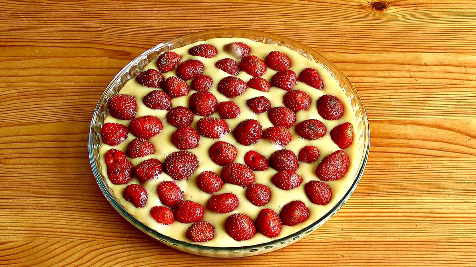 Простой Пирог с Клубникой к Чаю/Вкусный Рецепт Пирога с  Любыми Ягодами