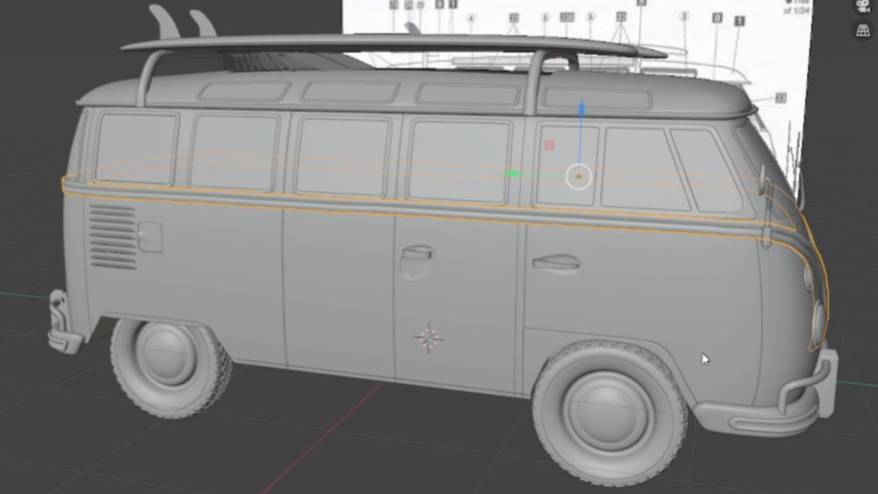 Фургон в  Blender Доделываю крышу