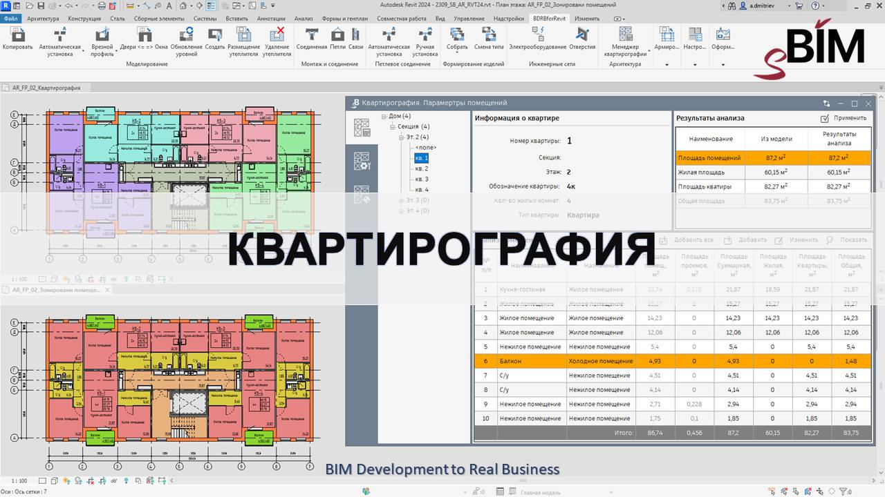 Квартирография в Autodesk Revit
