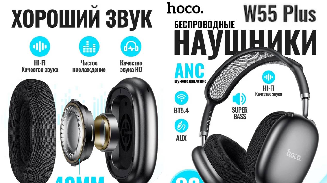 Распаковка HOCO W55 Plus 2025