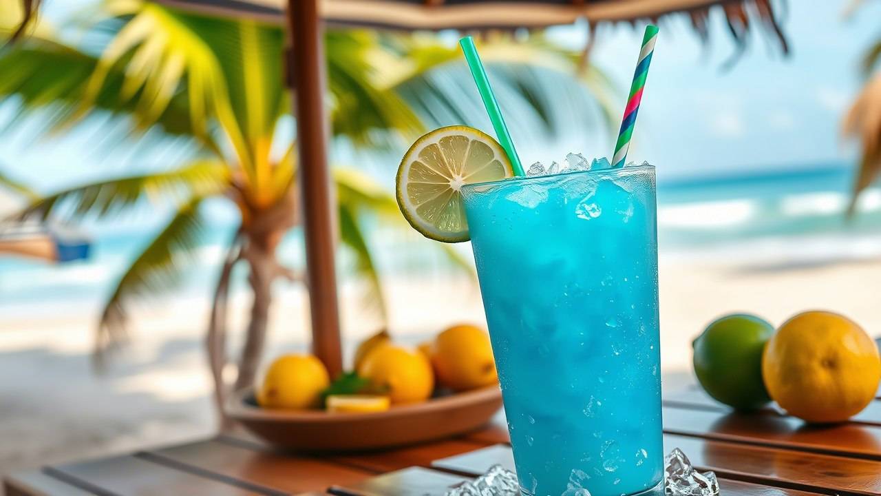 Таинственный коктейль Голубая лагуна: освежающий вкус лета в каждом глотке!