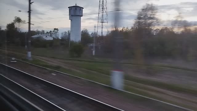 Бекасово-Нара из окна поезда Москва-Адлер под стук колёс