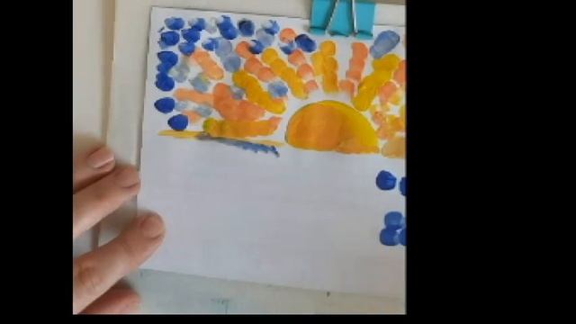 Рисуем пейзаж закат, техникой мазок, легко и просто