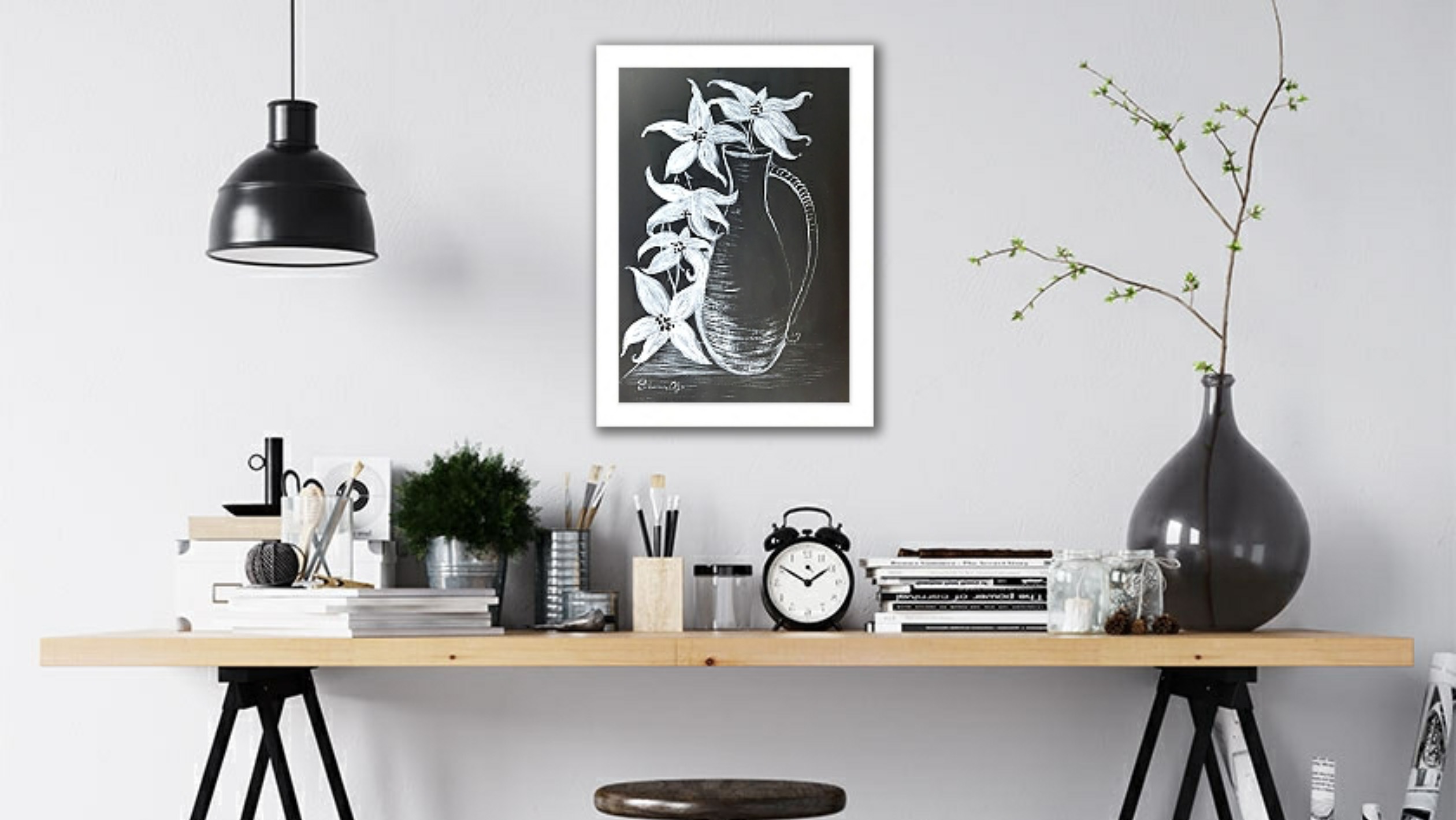 Как нарисовать картину акрилом черно-белый натюрморт. #акрил #урокирисования #видеоурок