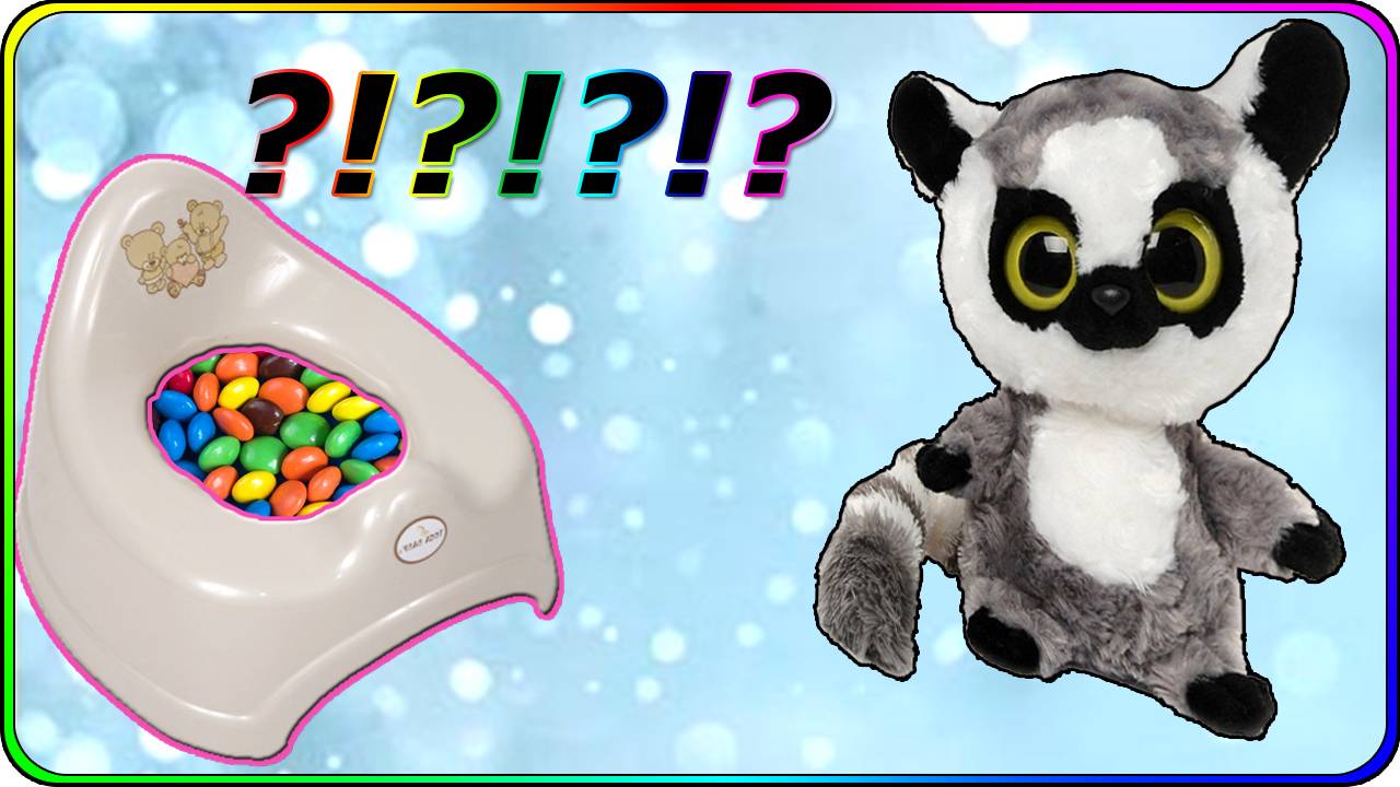 Живая кукла лемур Гоша на горшке! Объелся конфет!